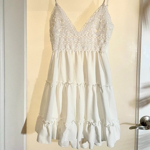 Dresses | Flowy Tiered Backless Mini Sundress | Poshmark